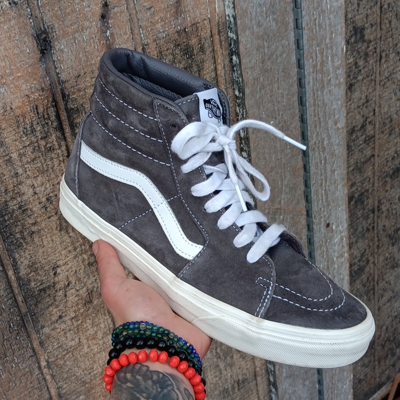 Vans | Shoes | Vans Old Skool Skate Hi Pro Lace Up Gray Suede Leather ...